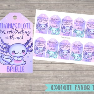 Axolotl Favor Tags Axolotl Thank You Tags Axolotl Birthday - Etsy Canada