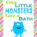 Kids Bathroom Digital Wall Art- Bathroom Rules- Monsters Theme- Unisex ...