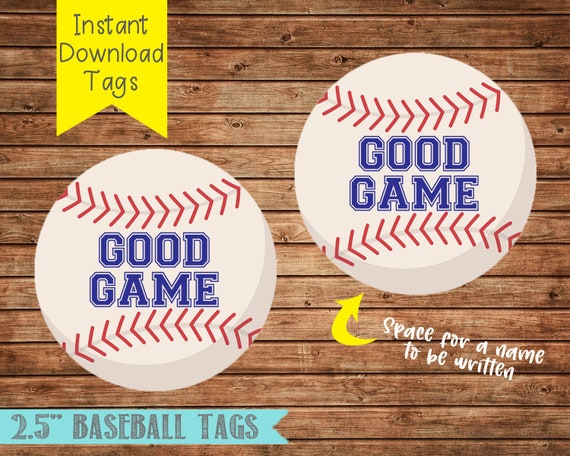 Baseball Favor Tags Baseball Game Day Tags Baseball Snack | Etsy