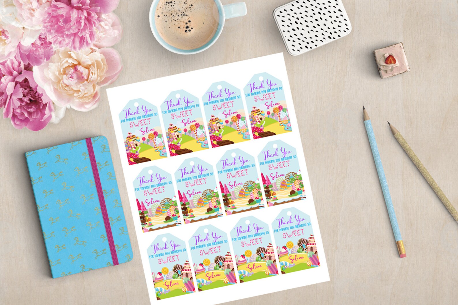 Candyland Favor Tags Candyland Thank You Tags Candyland | Etsy