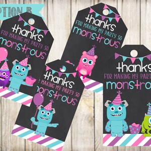 Monsters Favor Tags- Monsters Thank You Tags- Monsters Birthday-instant ...