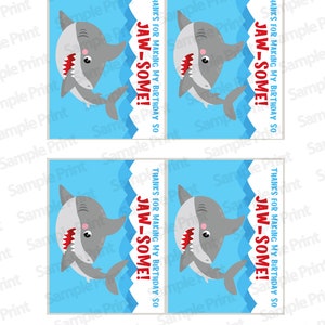 Shark Favor Bucket Labels-shark Birthday-shark Birthday Party Favors ...