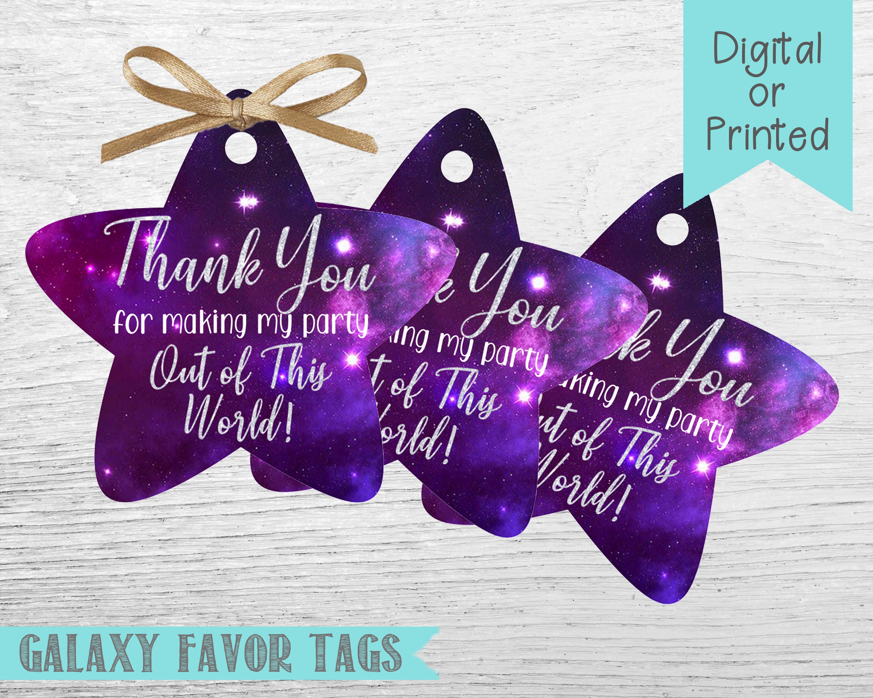 Galaxy Favor Tags Galaxy Thank You Tags-stars Favor Tags | Etsy
