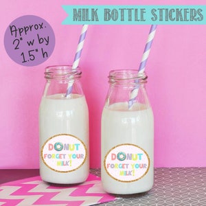 Milk Bottle Labels- Donut Birthday Party Printable-digital-instant ...