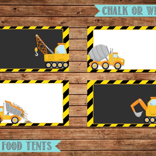 EDITABLE Construction Party Food Labels Construction Food - Etsy
