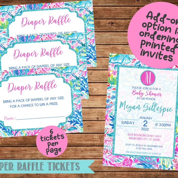 Tropical Diaper Raffle Card and Thank You Cards - Etsy
