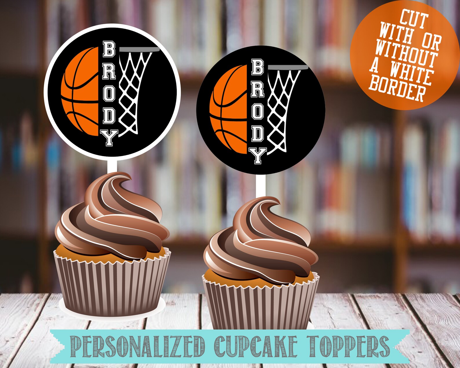 Basketball Cupcake Toppers-basketball Birthday Basketball - Etsy