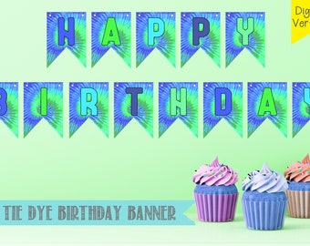 Birthday Banner - Tie-dye - Etsy