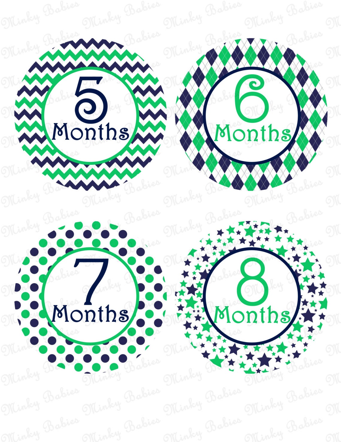 Digital Baby Monthly Milestone Stickers DIY - Etsy