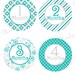 Digital Baby Monthly Milestone Stickers DIY Printable-teal/gray-jpeg W ...