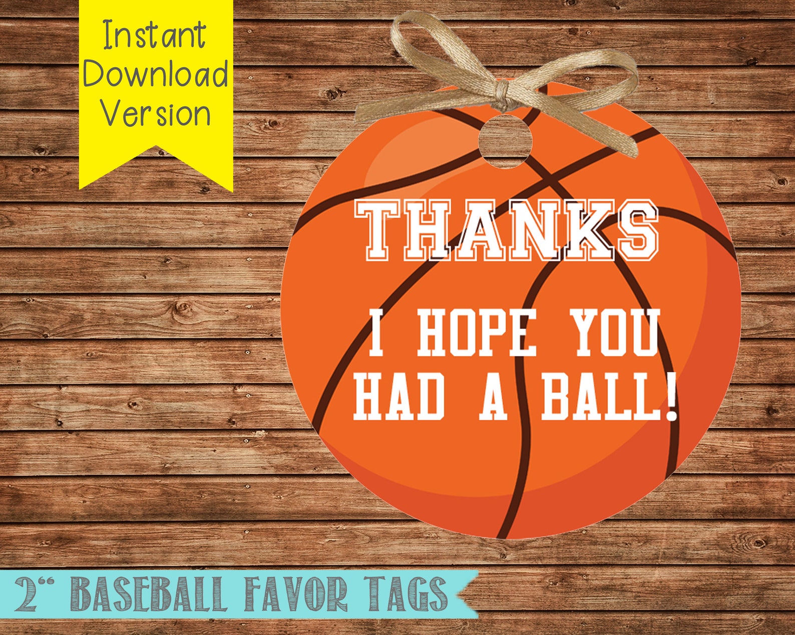 Basketball Favor Tags- Basketball Thank You Tags- Basketball Birthday ...