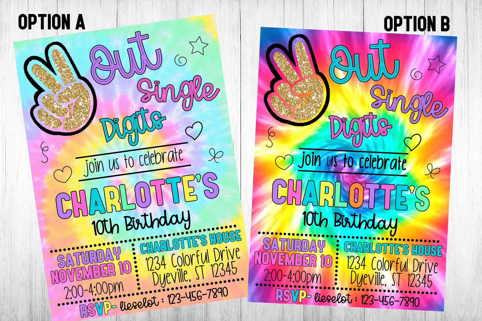 Tie Dye Birthday Party Invitation Tie Dye Invitation Tie Dye - Etsy