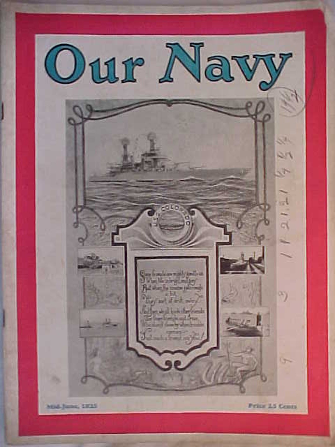 Mid June 1935 Our Navy Magazine With U.S.S. Colorado Ship Cover Art ...