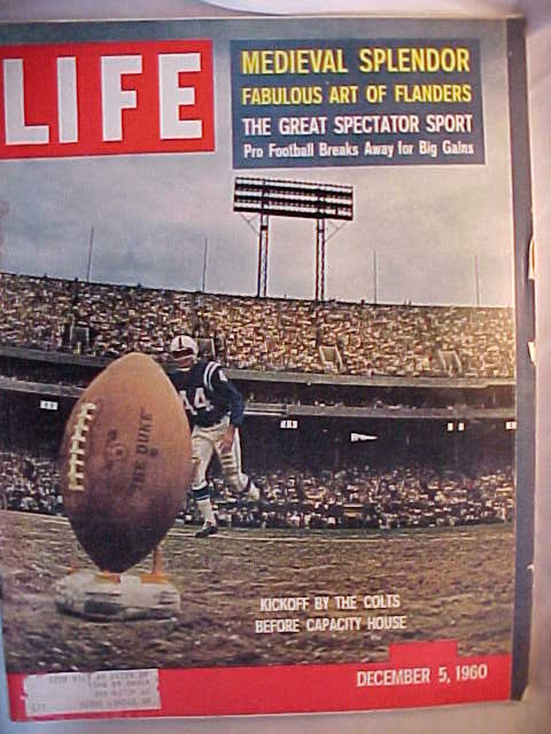 December 5, 1969 LIFE Magazine With Football Indianapolis Colts on the ...