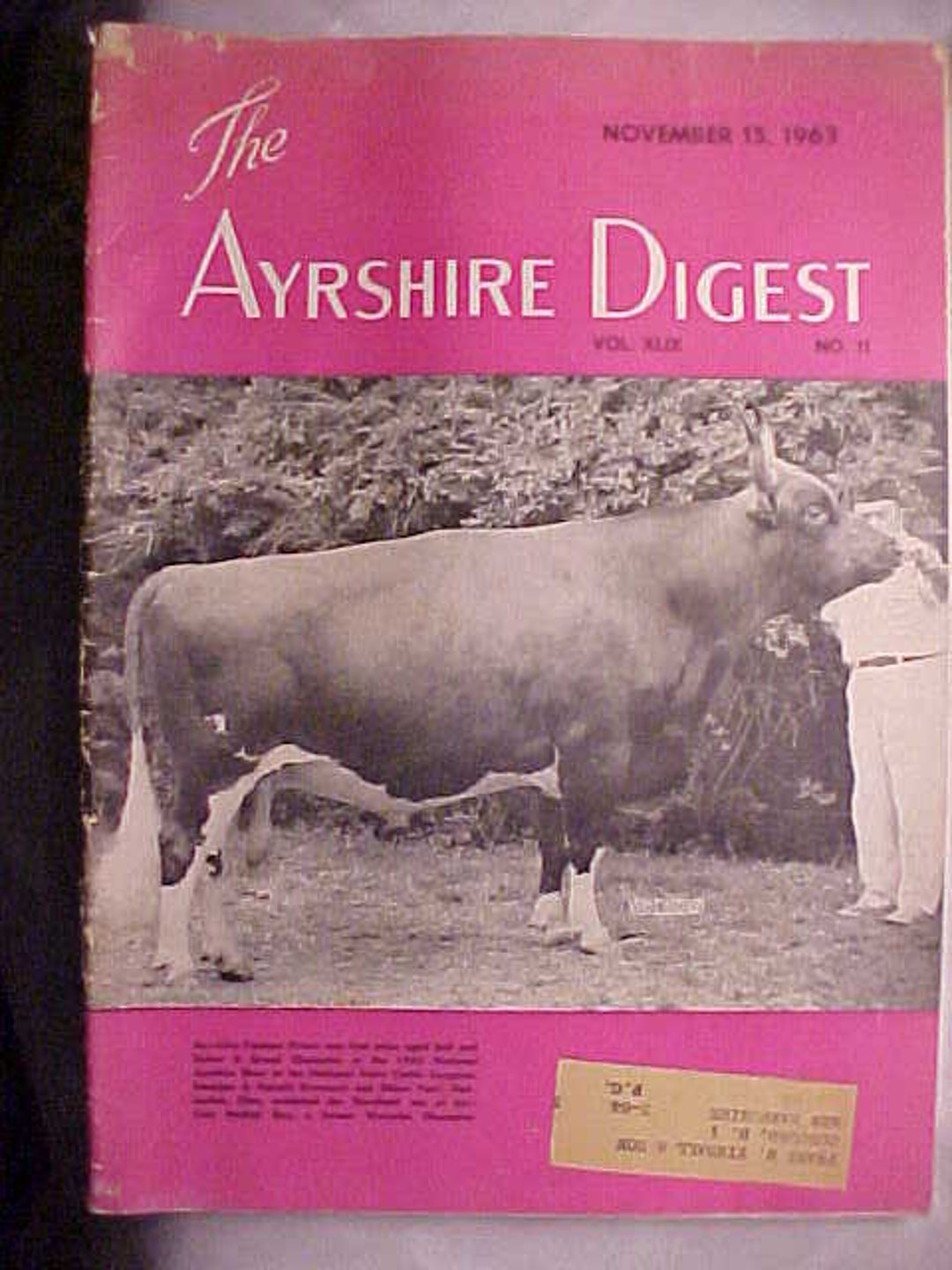 November 15, 1963 the Ayrshire Digest Magazine the Ayrshire Breeders ...