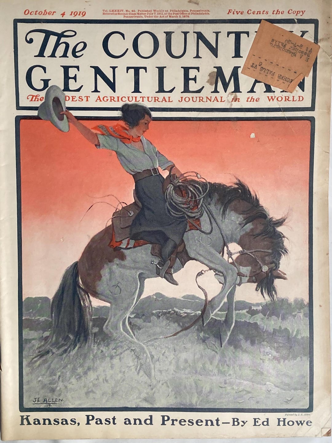October 4, 1919 the Country Gentleman Magazine With Cover Art by J. E ...