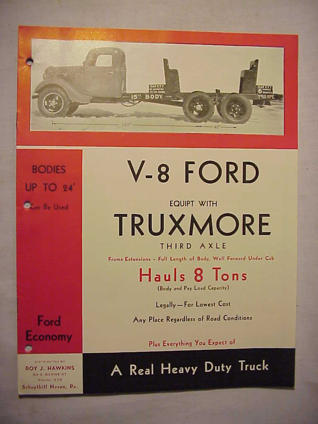 1935 V - 8 Ford Equipt With Truxmore Third Axle Truck Equipment Co ...