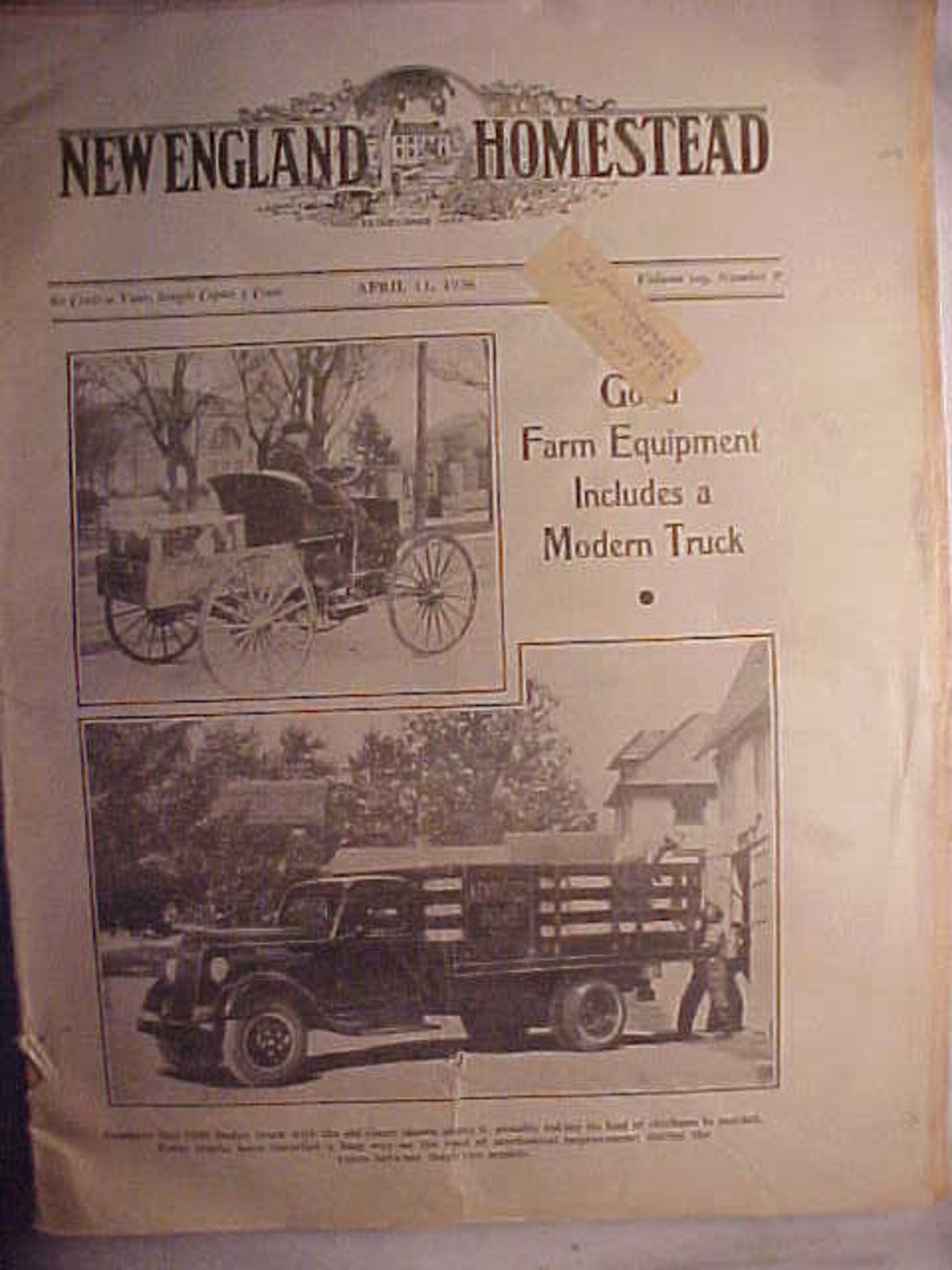 April 11, 1936 New England Homestead Magazine Springfield, Mass, Modern ...