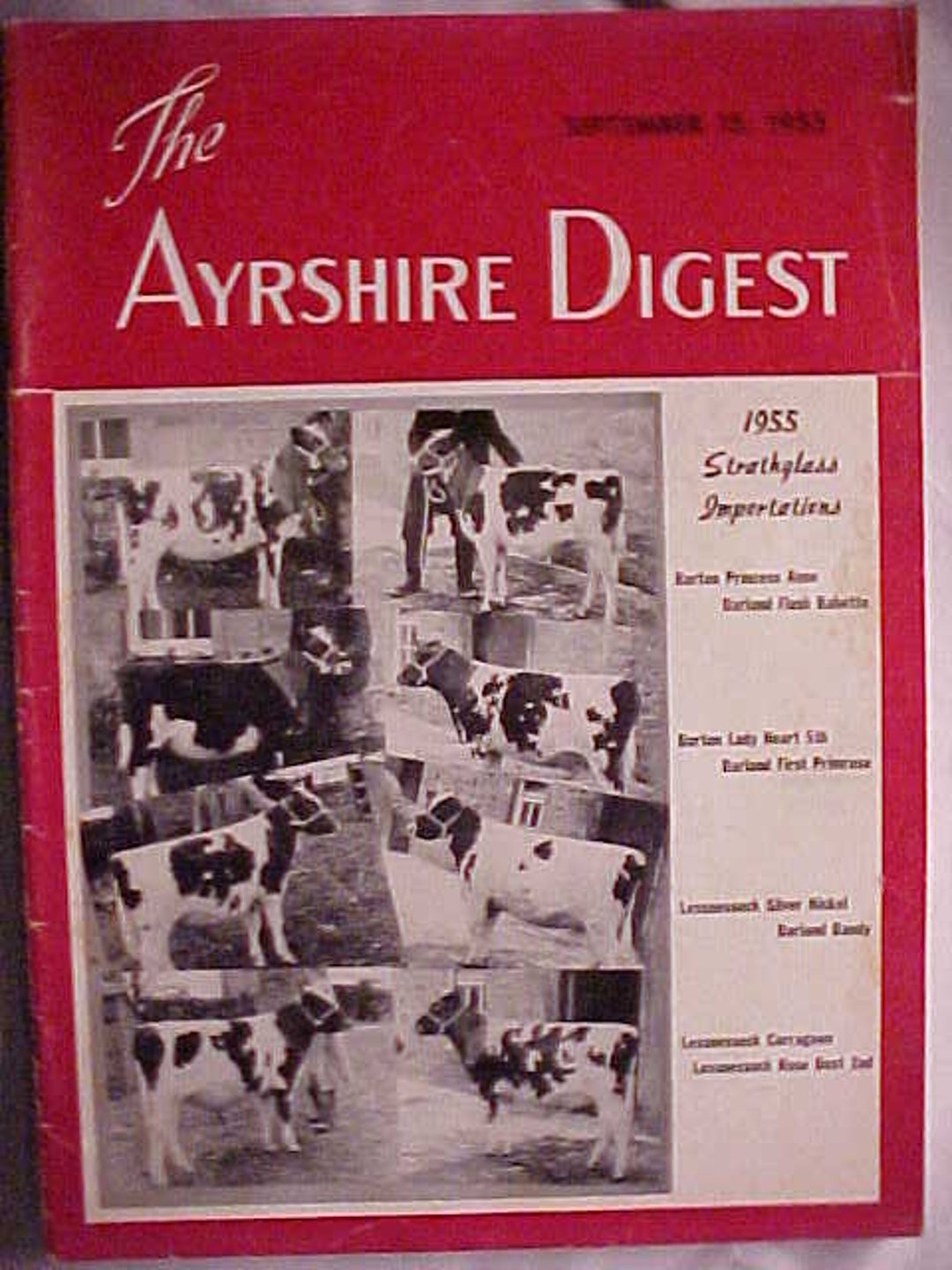 September 15, 1955 the Ayrshire Digest Magazine the Ayrshire Breeders ...
