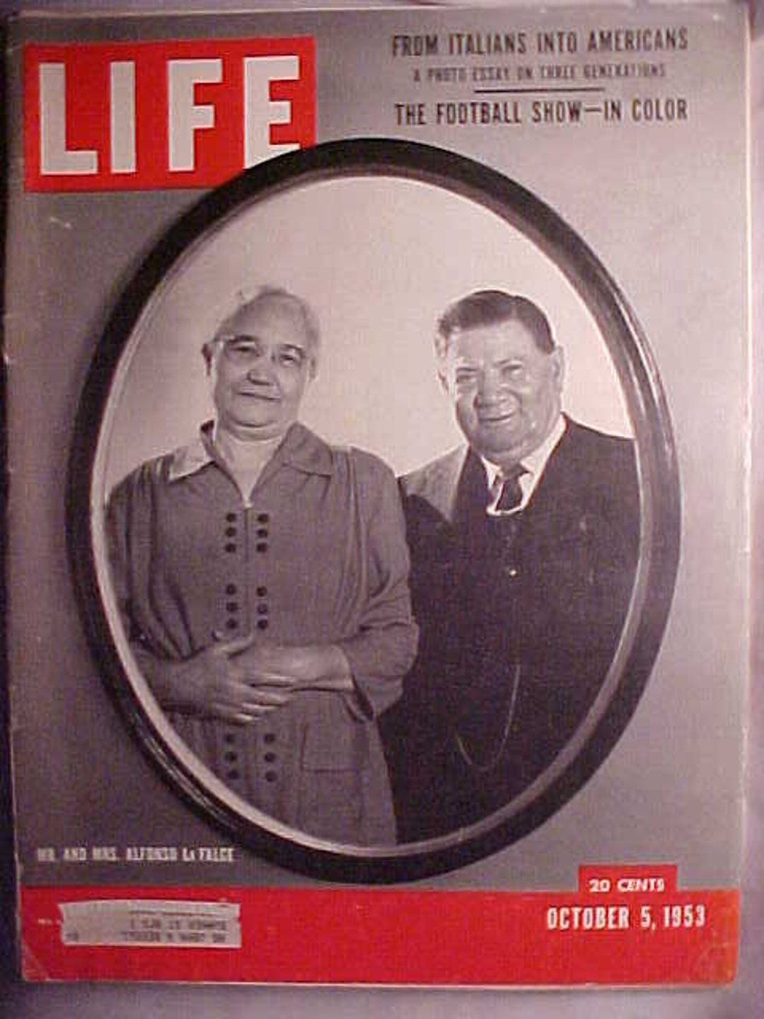 October 5, 1953 LIFE Magazine With Mr. and Mrs. Alfonso La Falce on the ...