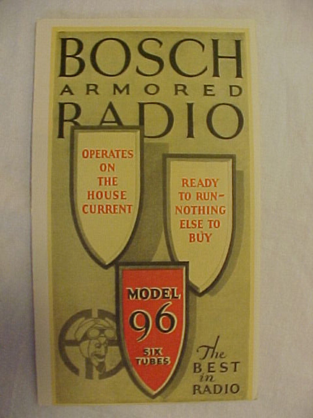 1927 Bosch Armored Radio Model 96 Six Tubes the Best in Radio ,operates ...