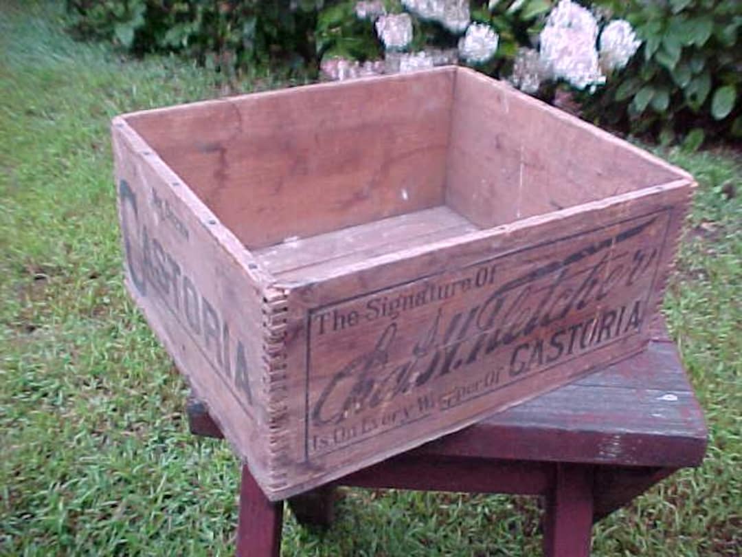 C1890-1910 Chas. H. Fletcher Castoria Baby Medicine, Wood Advertising ...