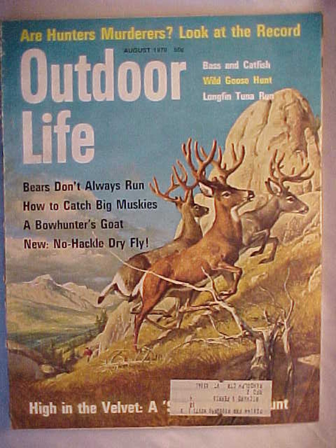 August 1970 Outdoor Life Magazine With the Cover by Frank Mccarthy ...