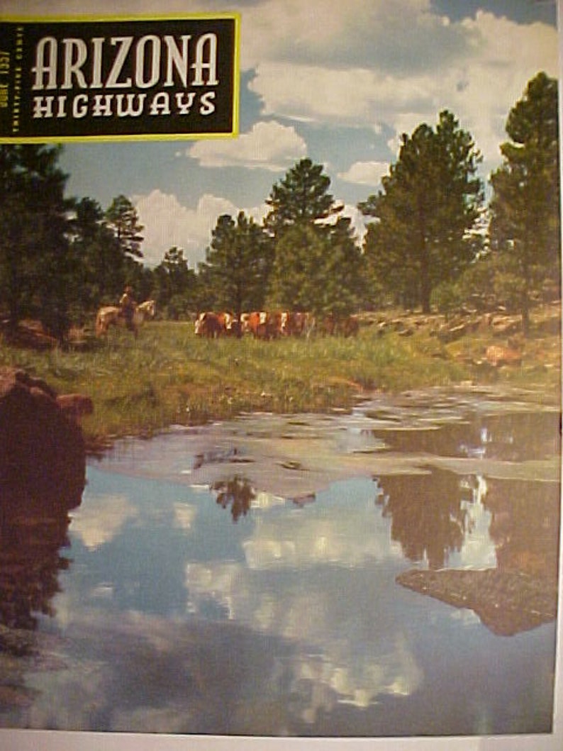 June 1957 Arizona Highways Magazine With Cover Art by Wayne | Etsy