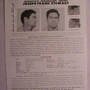 July 14, 1960 Wanted by FBI Poster Mailer of Joseph Frank Stewart ...