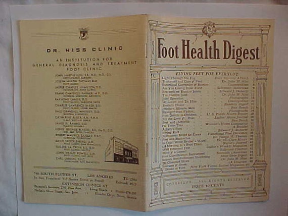 1938 Foot Health Digest Magazine Booklet Has 48 Pages Ads and | Etsy