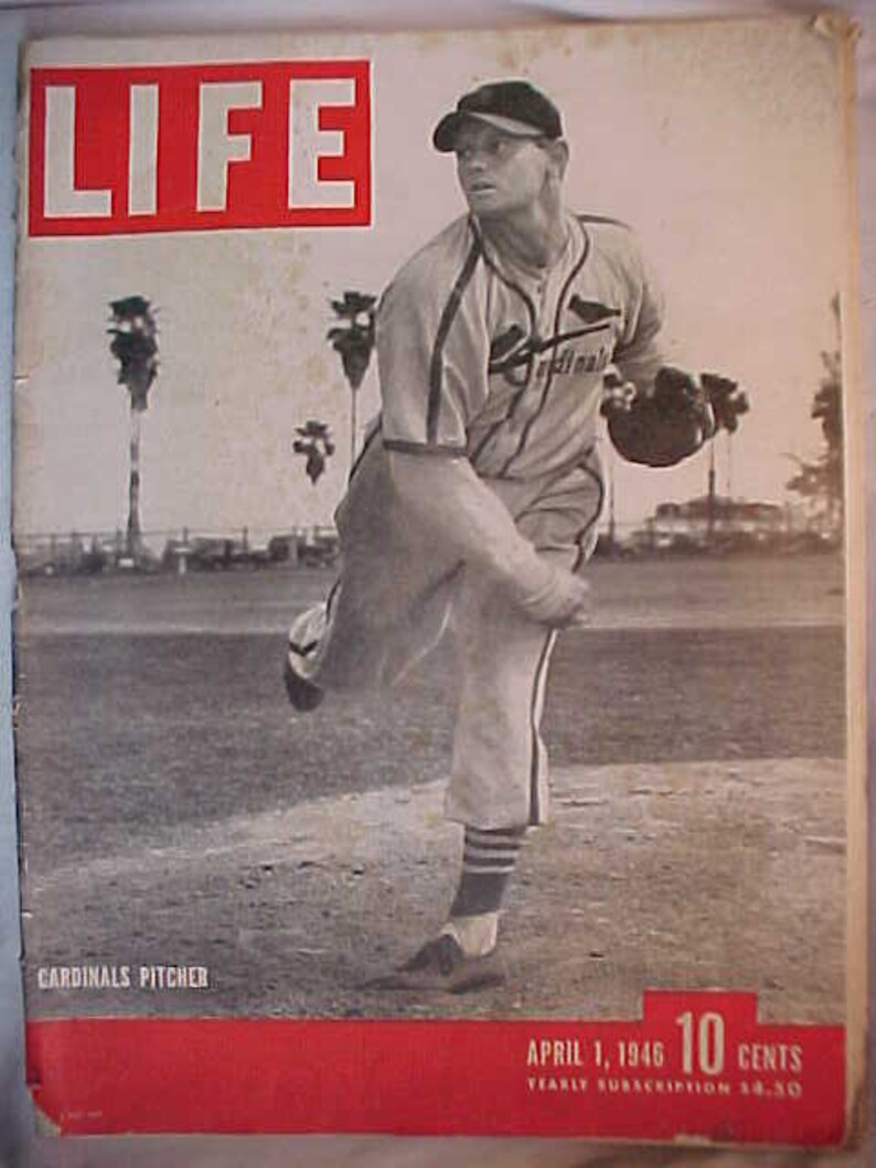 April 1, 1946 LIFE Magazine With Charles Red Barrett Cardinals Pitcher ...