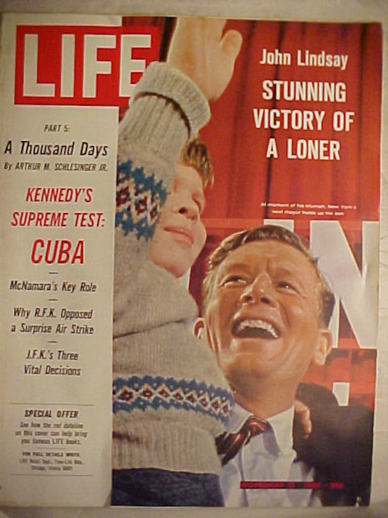 November 12 1965 LIFE Magazine with John Lindsay on the Cover | Etsy
