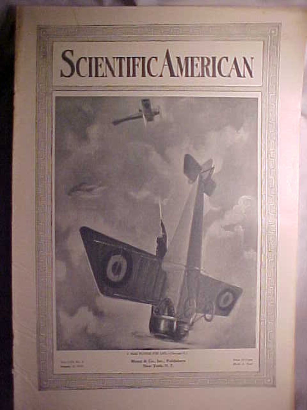January 9, 1915 Scientific American Magazine With Plunge for Life ...