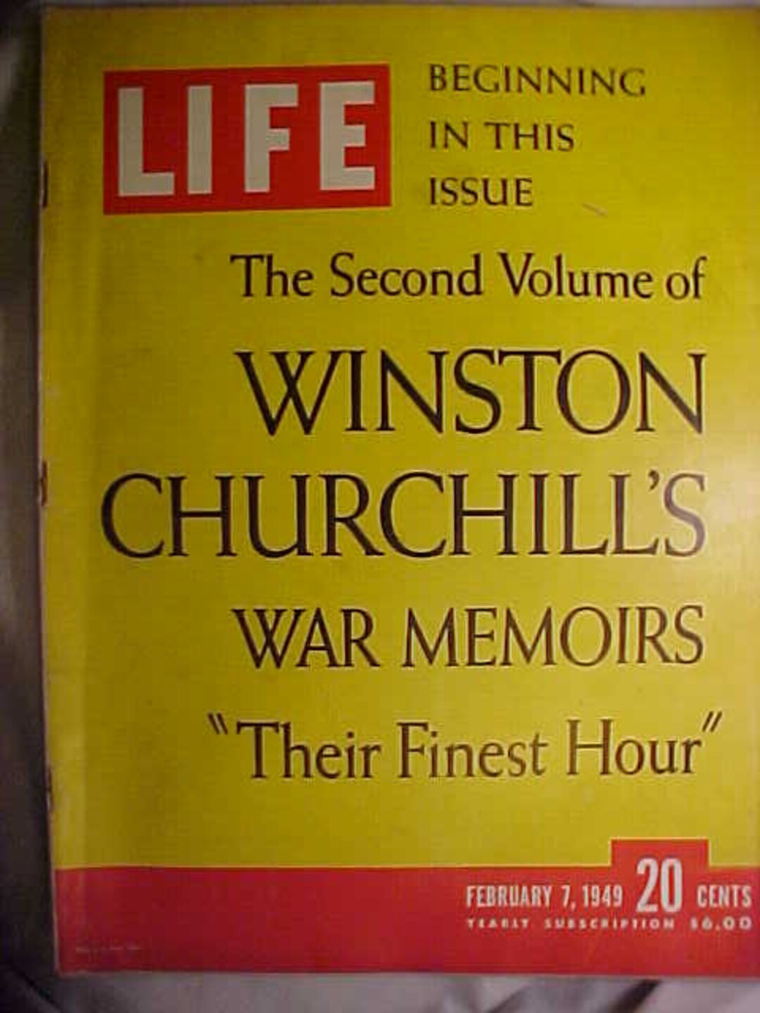 February 7, 1949 LIFE Magazine With Winston Churchill's War Memoirs on ...