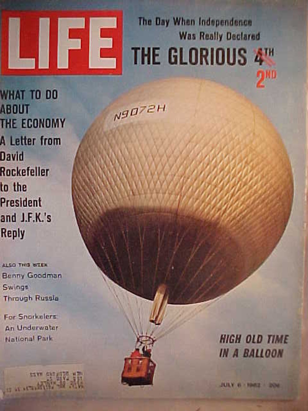 July 6, 1962 LIFE Magazine With Hot Air Balloon on the Cover Has 80 ...