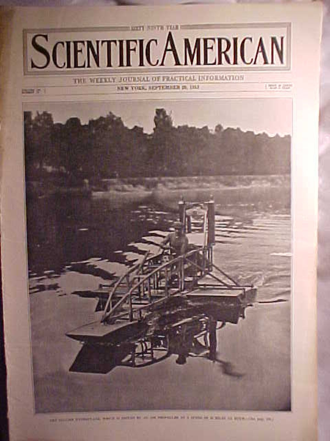 September 20, 1913 Scientific American Magazine With Tellier Hydroplane ...