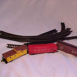 C1960s Arnold Rapido N Scale Gauge Model Train Cars Parts Lot and Track ...