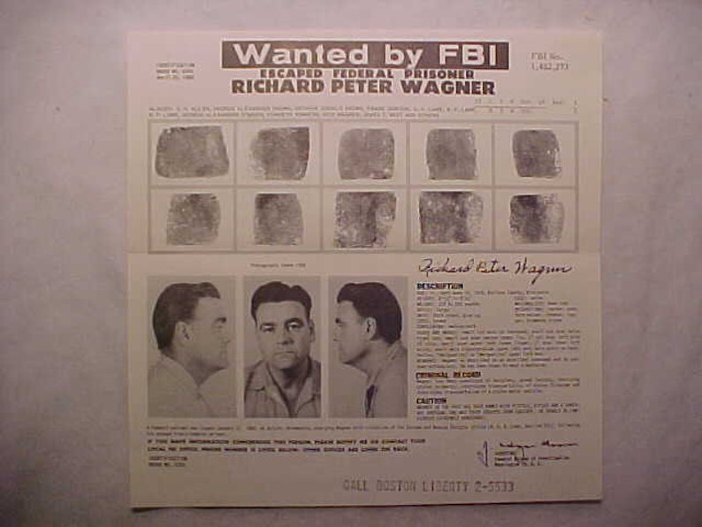 April 25 1960 Wanted by FBI Poster Mailer of Richard Peter - Etsy