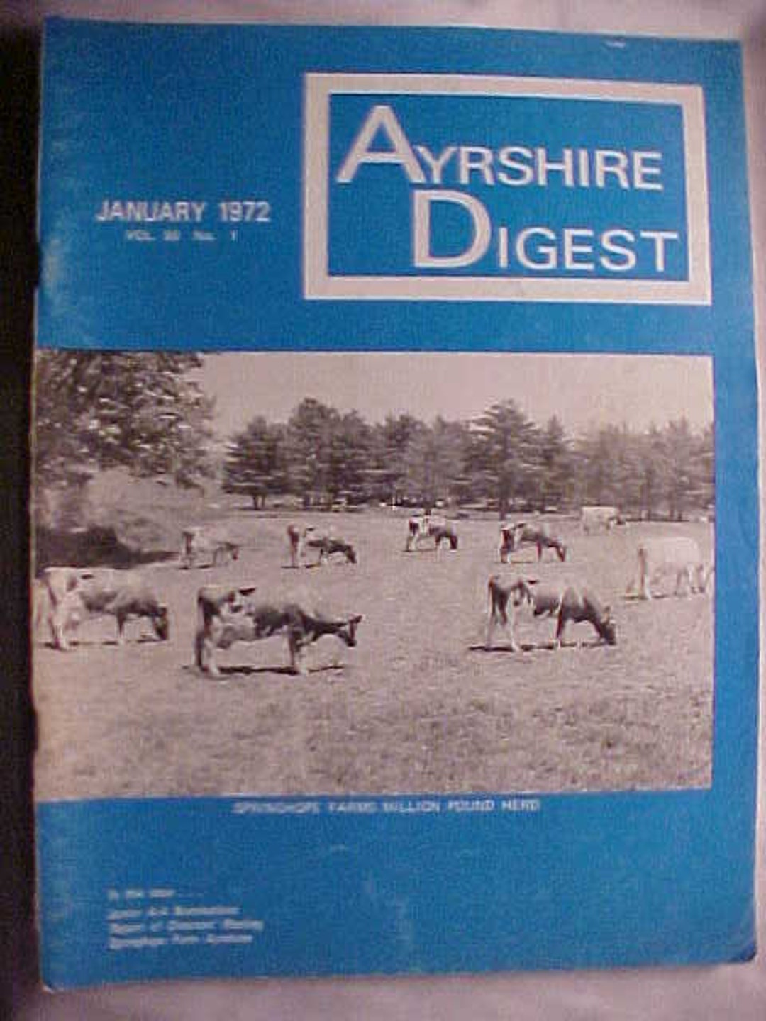 January 1972 the Ayrshire Digest Magazine the Ayrshire Breeders ...