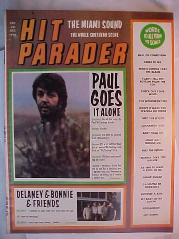 October 1970 Hit Parader Music Song & Band Hits Magazine With - Etsy