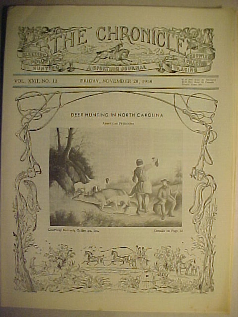 November 28 1958 the Chronicle A Sporting Journal Magazine - Etsy