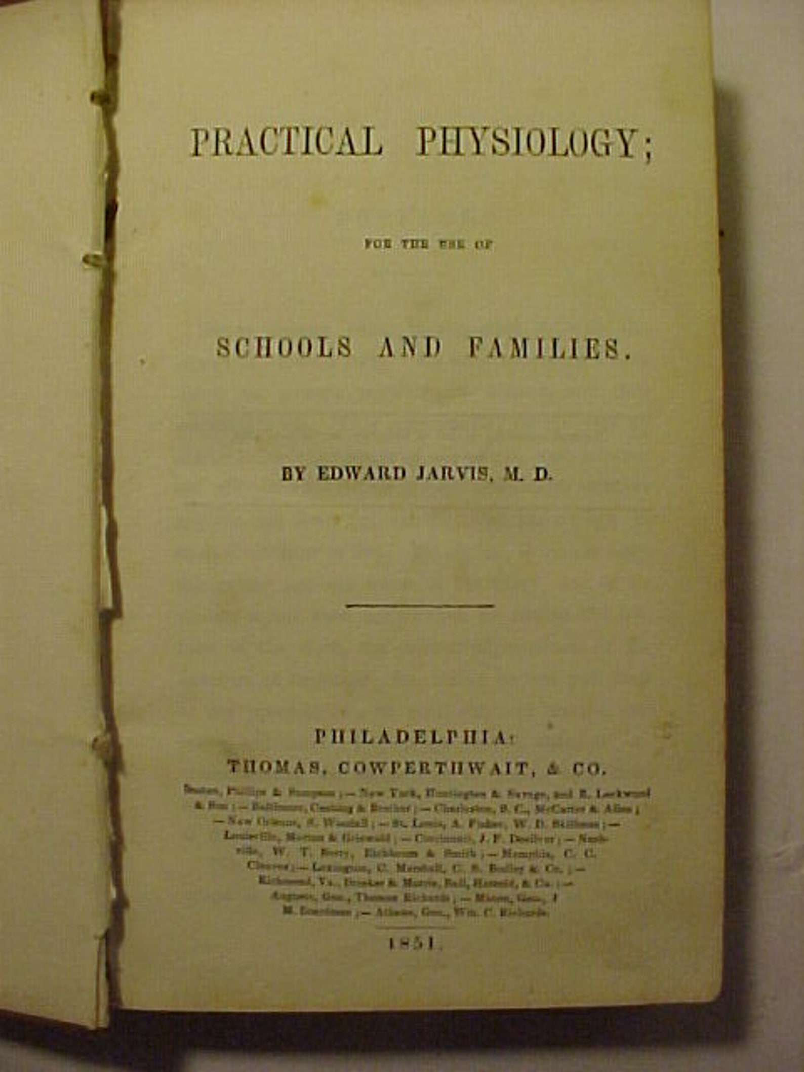 1851 Practical Physiology by Edward Jarvis Published by - Etsy