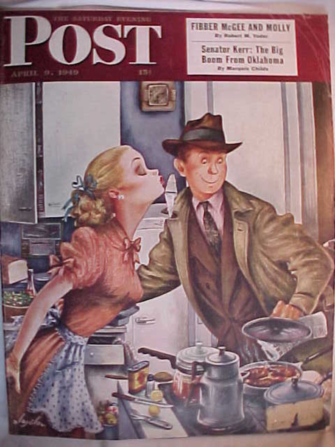 April 9, 1949 Saturday Evening Post Magazine Cover Art by Constantin ...