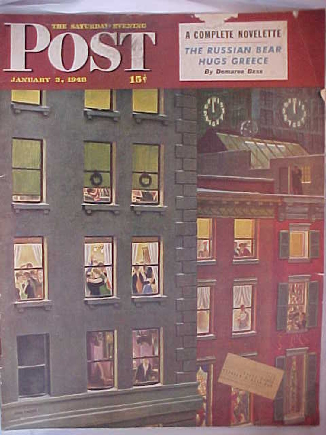 January 3, 1948 Saturday Evening Post Magazine With Cover Art by John ...