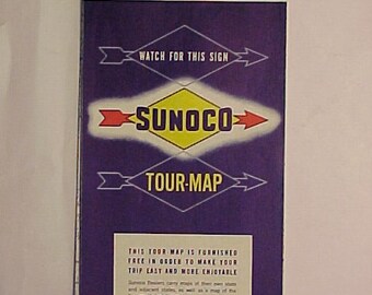 C1958 Sunoco Oil Co. Folded Gas Station Road Map of Florida | Etsy
