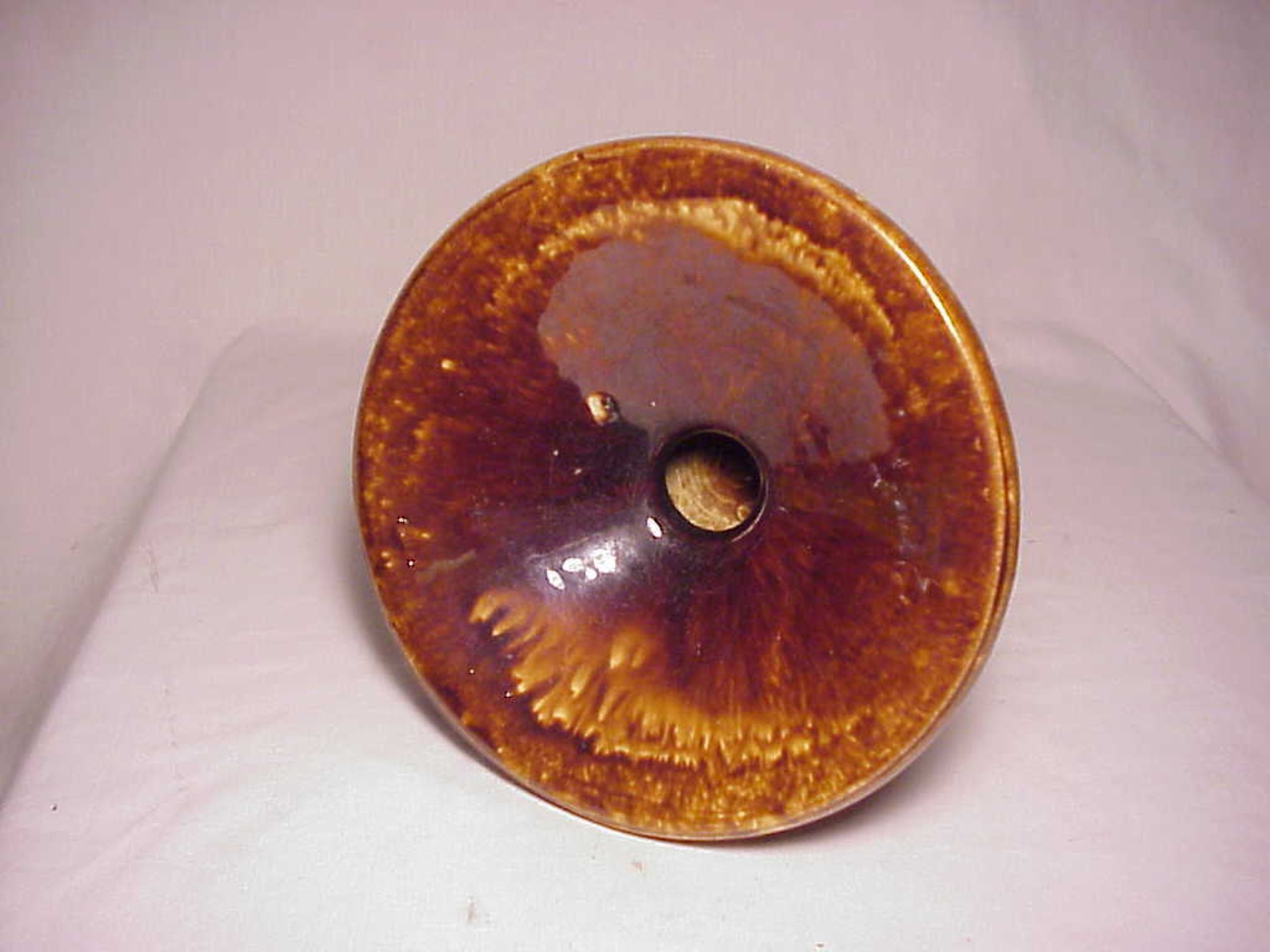 C1890s Bennington or Rockingham Spongeware Stoneware Spitoon, Vermont ...