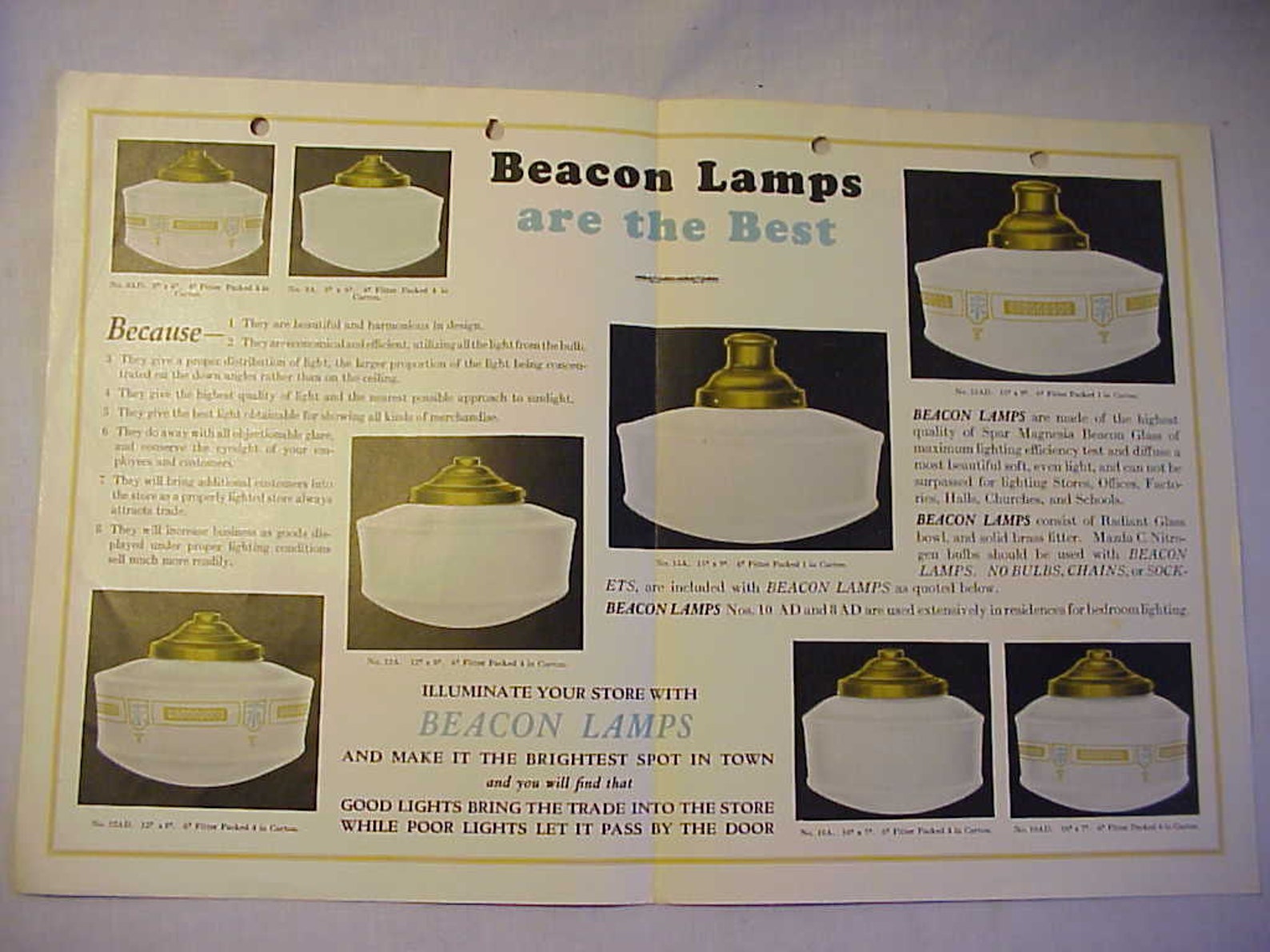 C1920s the New Beacon Lamps Beacon Lamp Company Chicago, Illinois ...