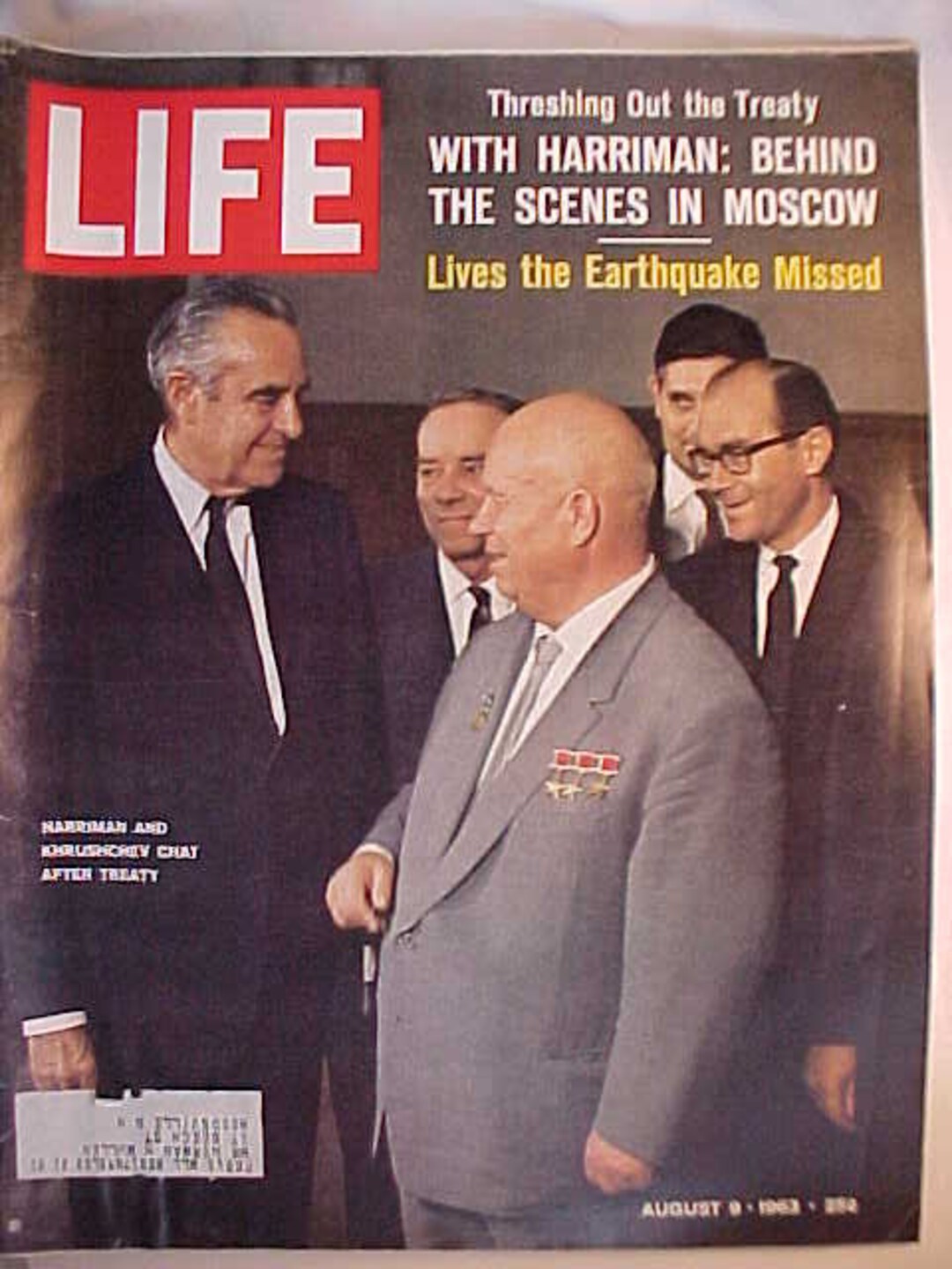 August 9, 1963 LIFE Magazine With Harriman & Khrushchev on the Cover ...