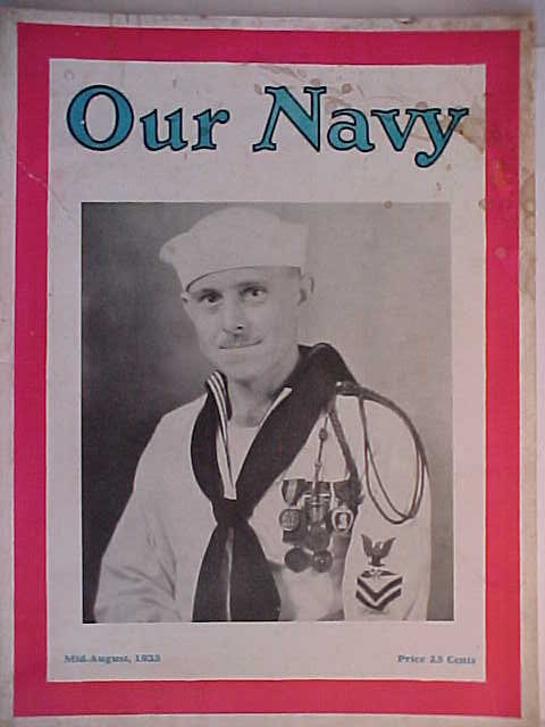 Mid August 1935 Our Navy Magazine With Soldier With Medals Cover Art ...