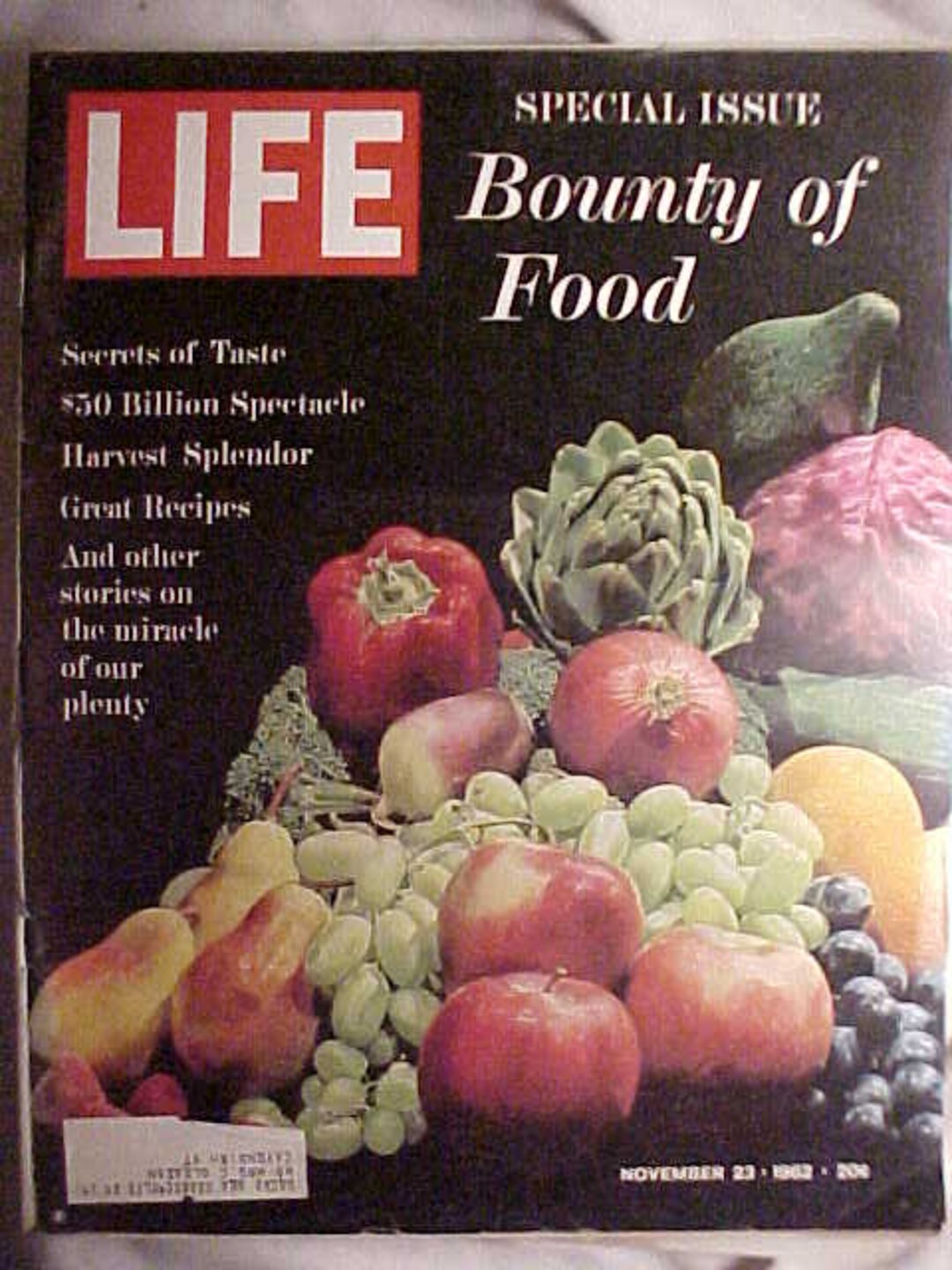 November 23, 1962 LIFE Magazine With Special Issue Bounty of Food on ...